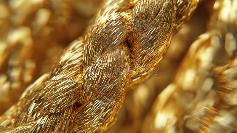 Golden Braided Threads: a Luxurious Textured Close-Up Stock ...