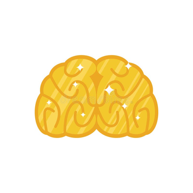 Golden Brain Isolated. Brains Made of Gold Stock Vector - Illustration ...