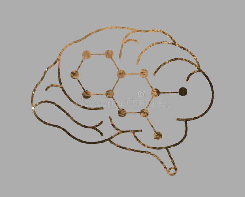 Golden Brain with a Neural Network, Symbolizing Neuroscience ...