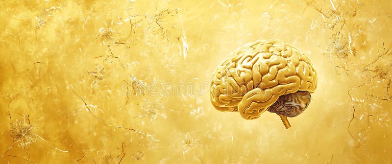 Brain Health Golden Concept for Mental Wellness and Cognitive Function ...