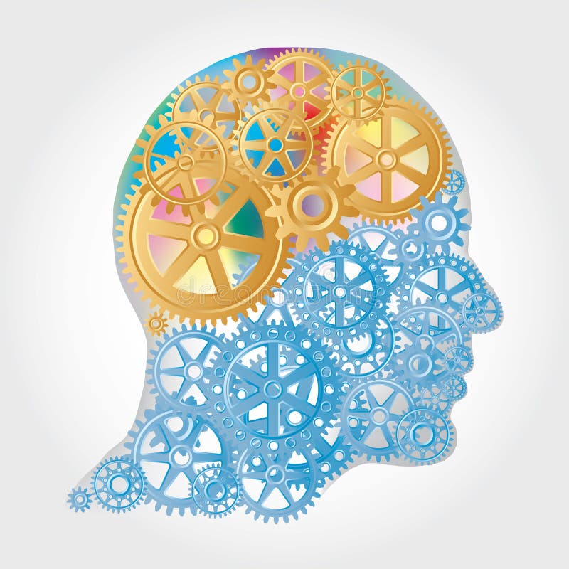 Gear brain stock vector. Illustration of head, design - 11130022