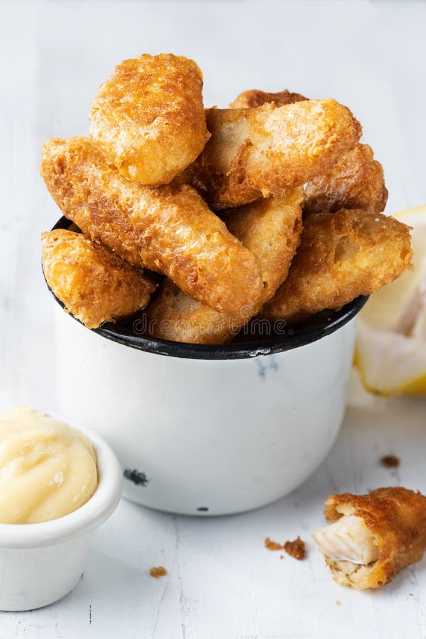 Golden Breaded Fish Fingers Stock Image - Image of junkfood, golden ...