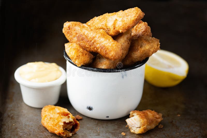 Golden Breaded Fish Fingers Stock Image - Image of breaded, protein ...