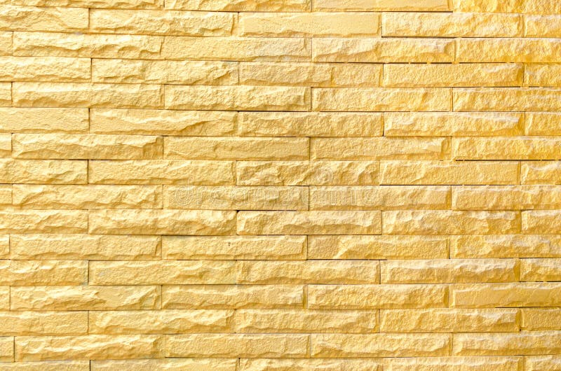 Golden Brick Wall Background Pattern Texture Stock Image - Image of ...