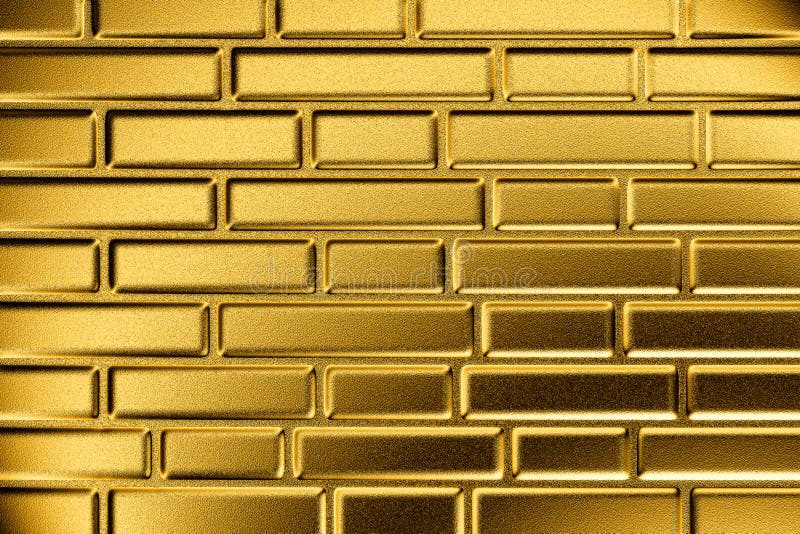 Golden brick wall stock illustration. Illustration of benefit - 63175736