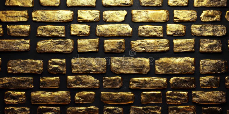Golden Brick Wall Texture, a Luxurious and Dramatic Background with a ...
