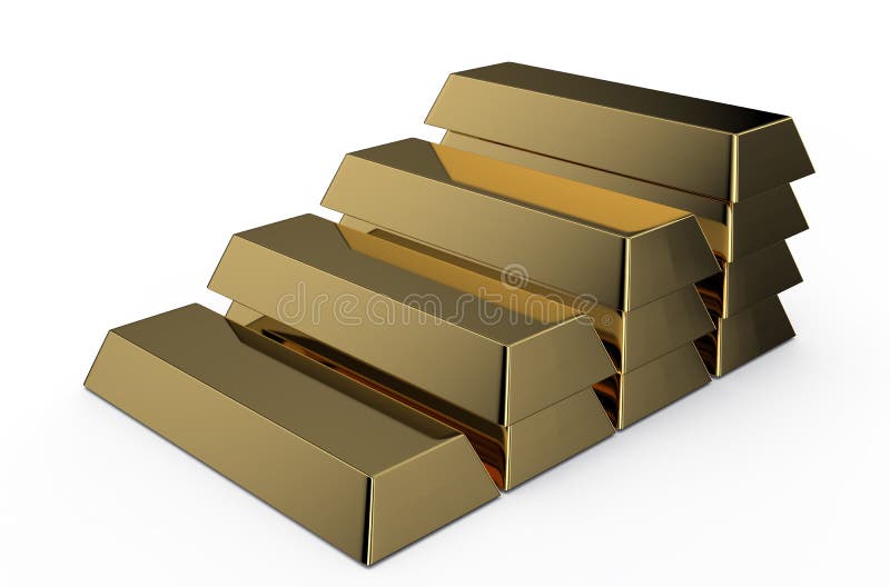 Golden bricks stock illustration. Illustration of metal - 48717967