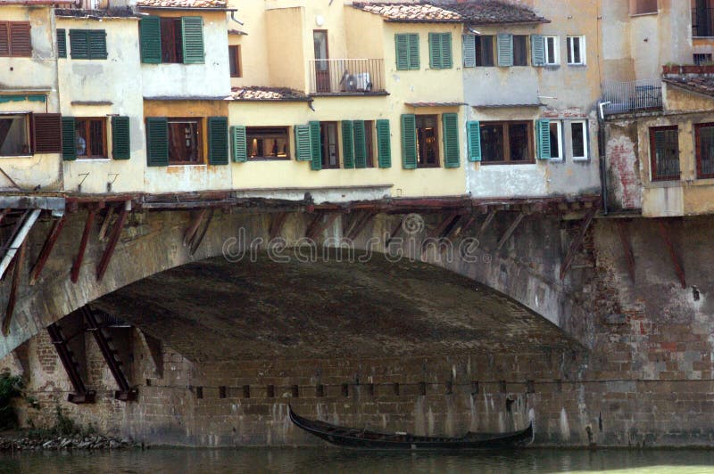 Golden Bridge, Florence, Italy Stock Photo - Image of town, channel ...