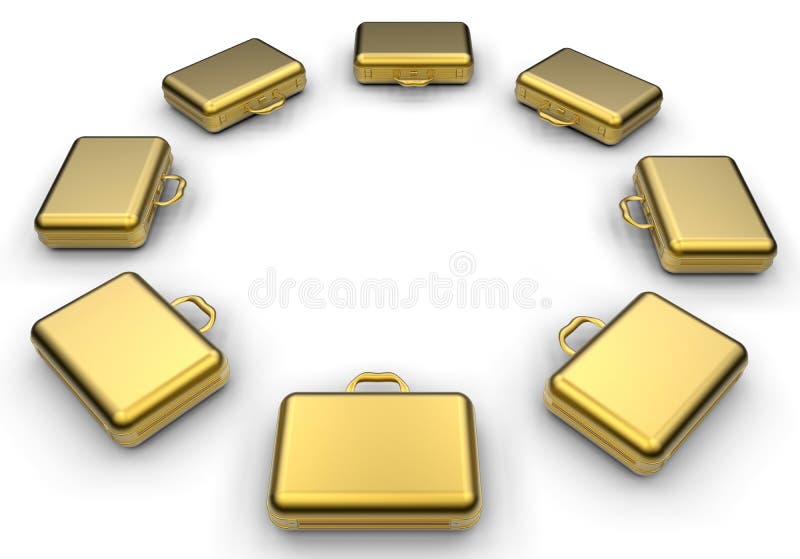 Golden briefcases stock illustration. Illustration of case - 85971537
