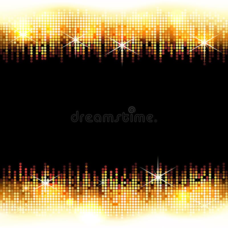 Golden Bright Mosaic Shine Frame with Empty Black Space for Text ...