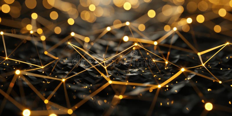 The Golden Sphere Object that Link Each Other with the Multiple Lines ...