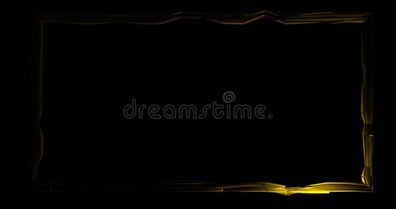 Golden Broken Frame with Distortions Glowing Gold Line Stock Video ...