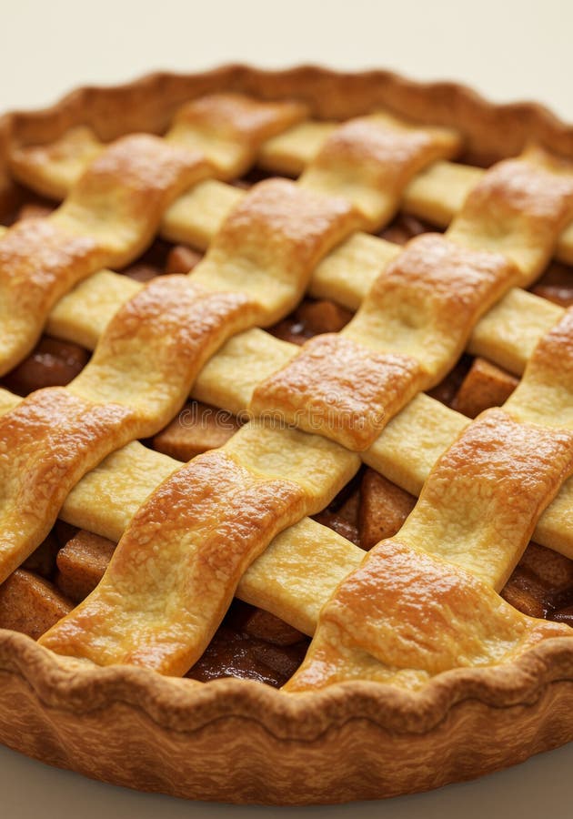 Golden Brown Apple Pie with Lattice Crust Stock Illustration ...