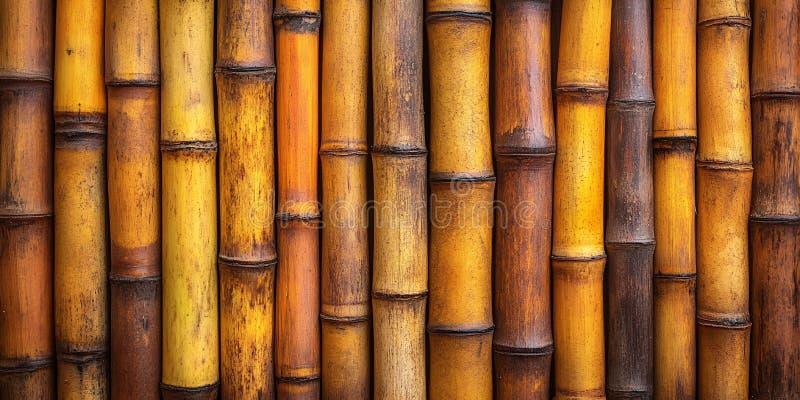 Golden Brown Bamboo Poles Texture Background Image Natural Wood Pattern ...