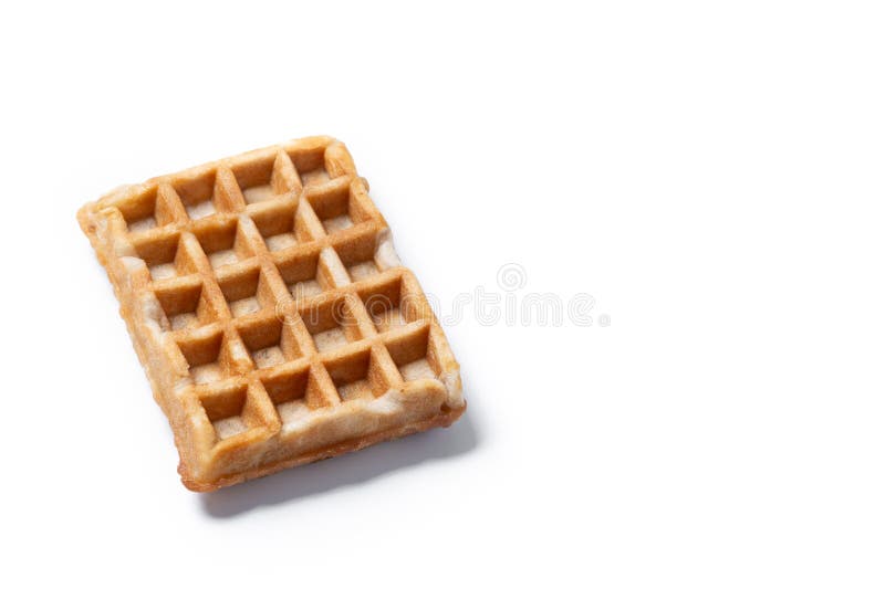 Golden Brown Belgian Waffle Isolated on White Background Stock Photo ...