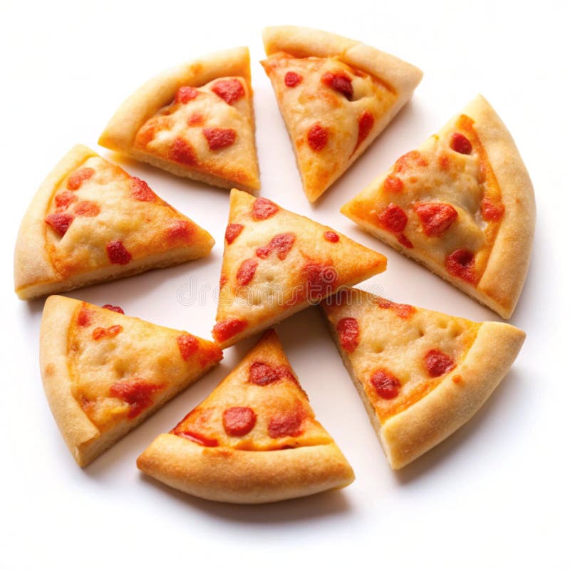 Bite-sized Pizza Dough Pieces Isolated on White Background Stock ...