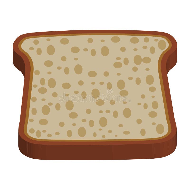 Golden Brown Bread Slice Tasty Texture in Simple Design Stock Vector ...