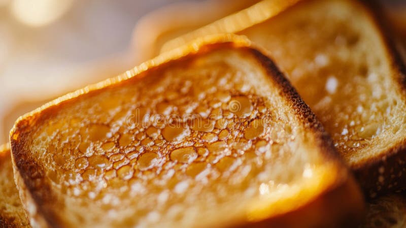 Golden Brown Buttery Toast Close Up Stock Illustration - Illustration ...