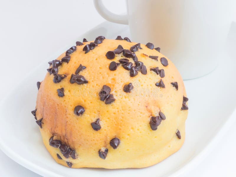 Golden Brown Chocolate Chip Bun Stock Photo - Image of cuisine, bakery ...