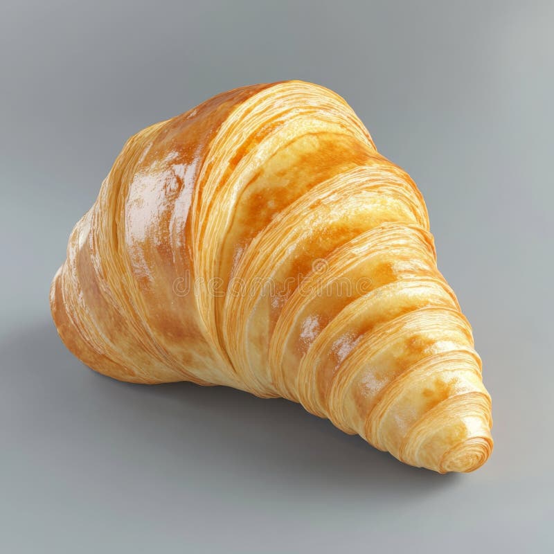 Golden Brown Croissant Captured in a Studio Setting, Perfect for Culinary Media Stock Photo ...