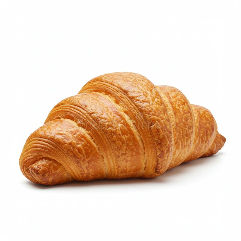 Golden-brown Croissant with a Crispy, Flaky Texture. Features Multiple ...