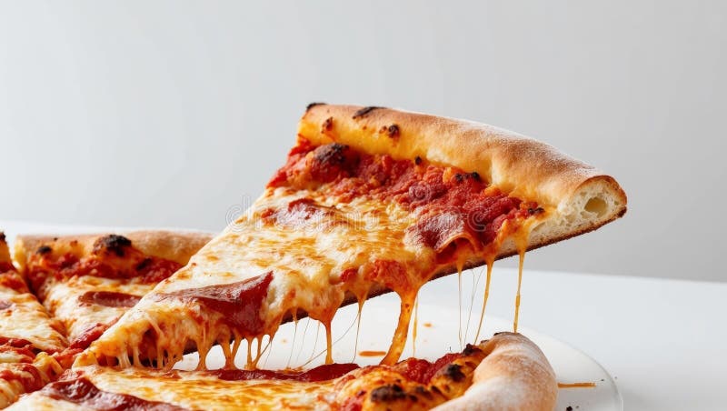 Golden Brown Crust and Cheesy Slice of Pizza Delight Stock Image ...