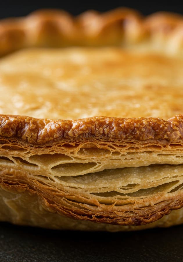 Golden Brown Flaky Pie Crust Close-Up Stock Illustration - Illustration ...