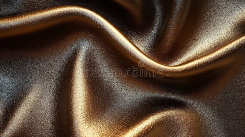 Golden Brown Leather Draped in Soft Waves Stock Illustration ...