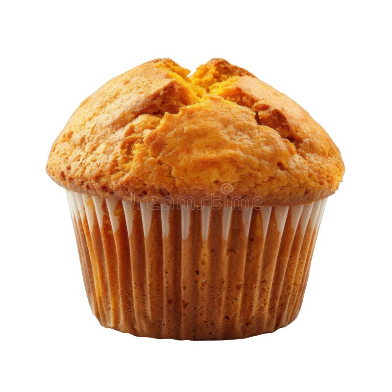 Golden Brown Muffin with Paper Liner on Black Background Stock Photo ...