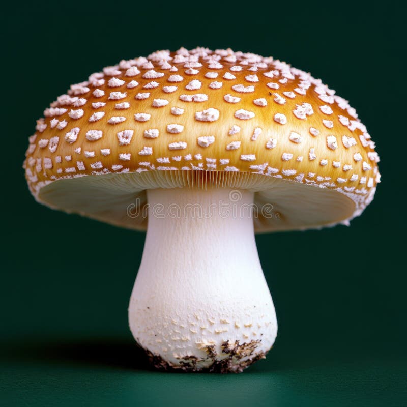 Golden Brown Mushroom Cap with Textured Surface and Rounded Shape Stock ...