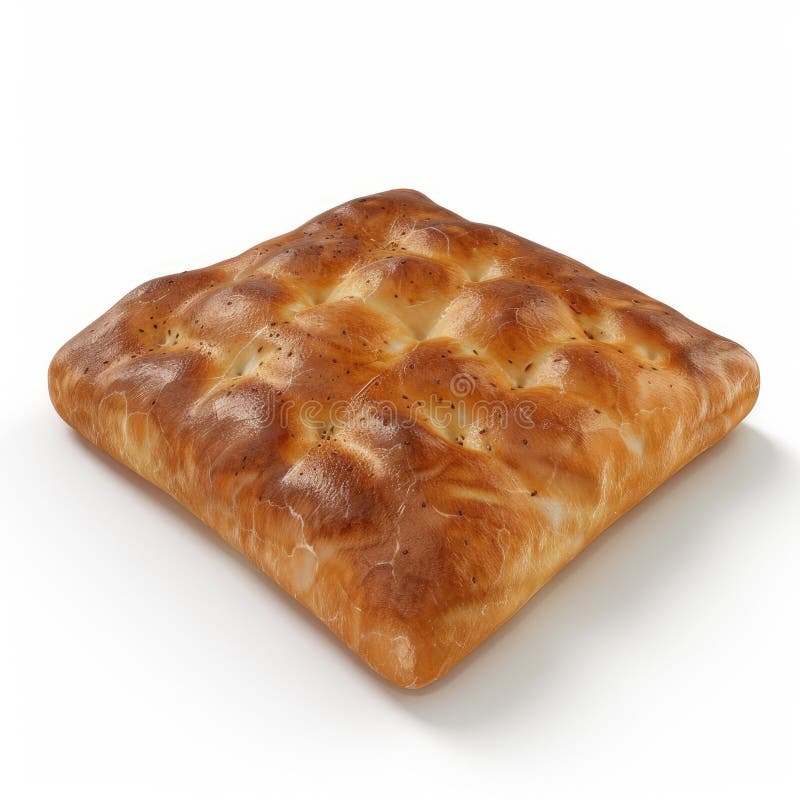 Golden Brown Crusty Flatbread, Deliciously Baked Square Bread Stock ...