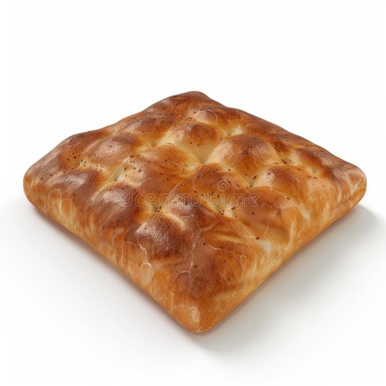 Golden Brown Crusty Flatbread, Deliciously Baked Square Bread Stock ...