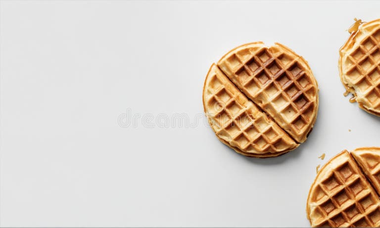 Golden Brown Waffles on a White Background Stock Illustration ...