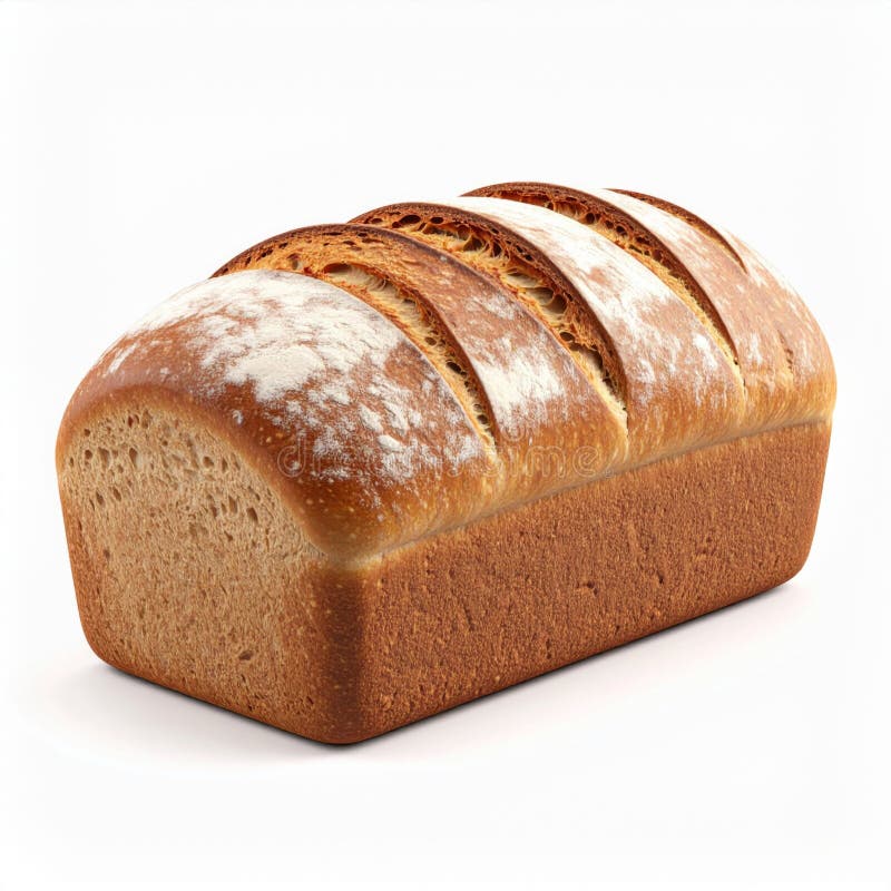 Golden Brown Wheat Bread Loaf on White Background Stock Illustration ...