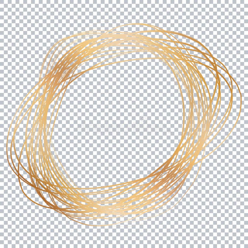 Golden Brushed Round Frame on Transparent Background Stock Vector ...