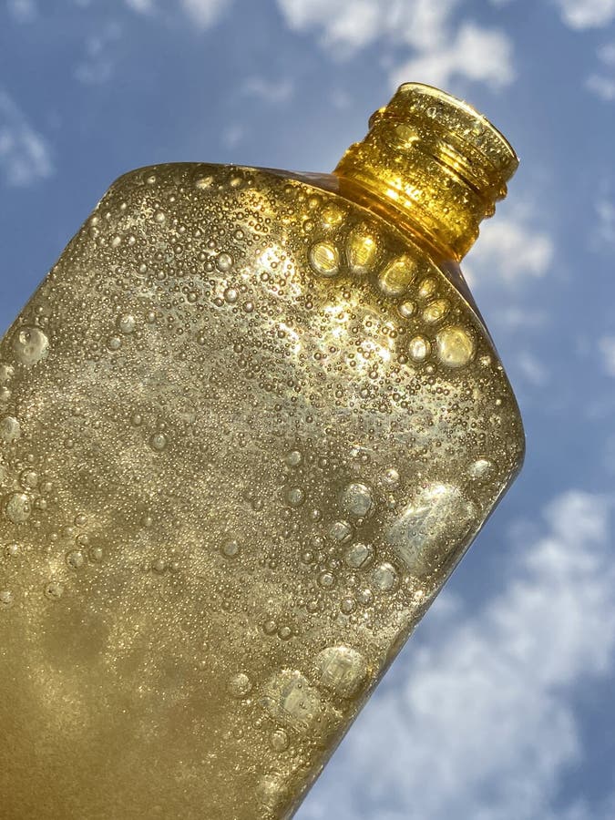 Golden bubble stock image. Image of bottle, bubbles - 185140919