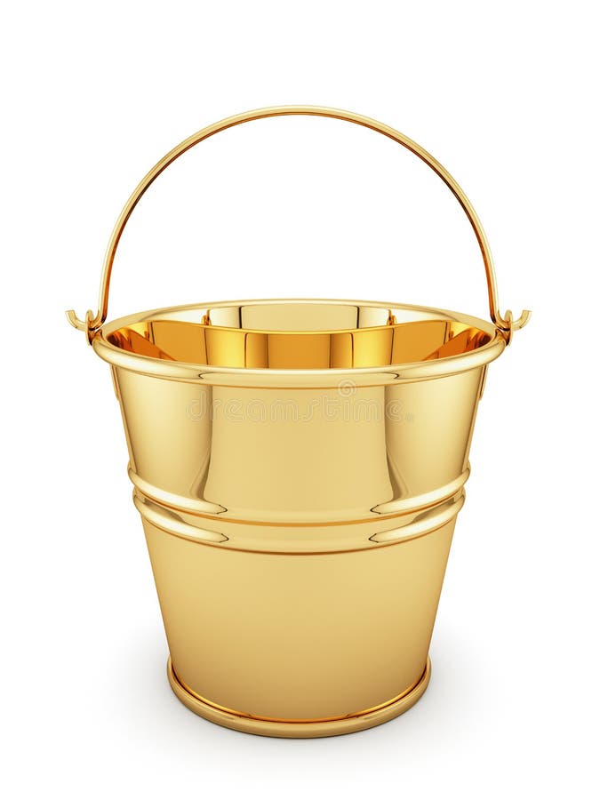 Golden Bucket Pouring Cash stock illustration. Illustration of debt ...