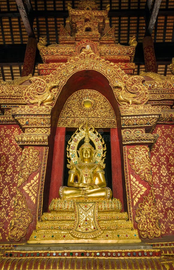 Golden Buddha in Church at Phra Singh Temple Stock Photo - Image of ...