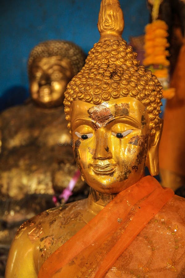 Golden Buddha with Mercy Eyes Stock Image - Image of architecture ...