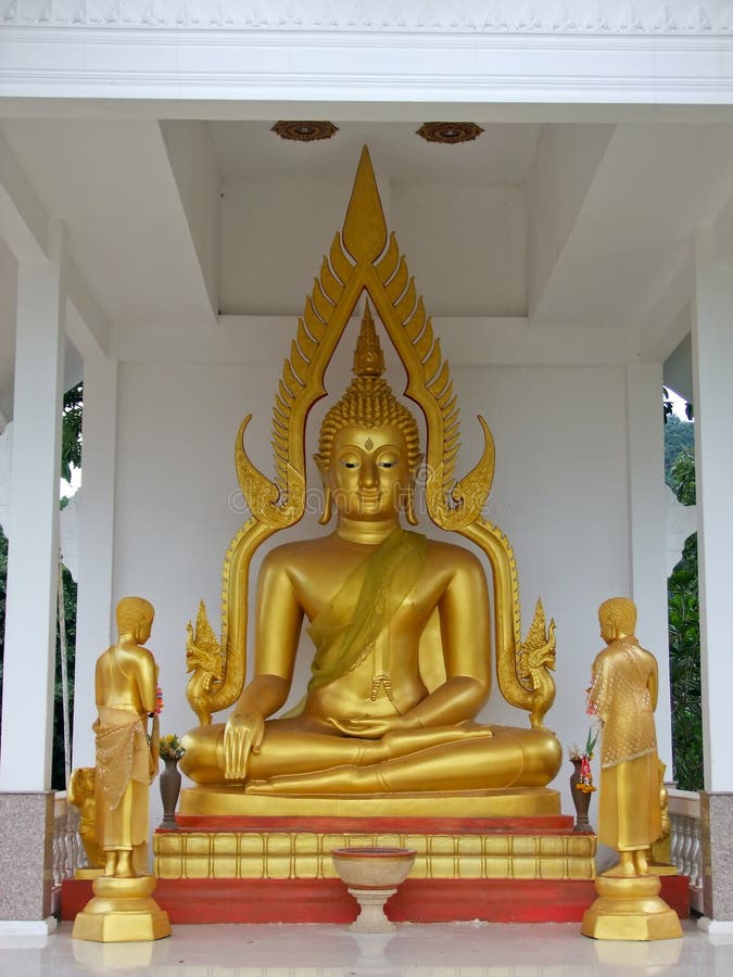 Golden buddha statue stock image. Image of contemplation - 24390137
