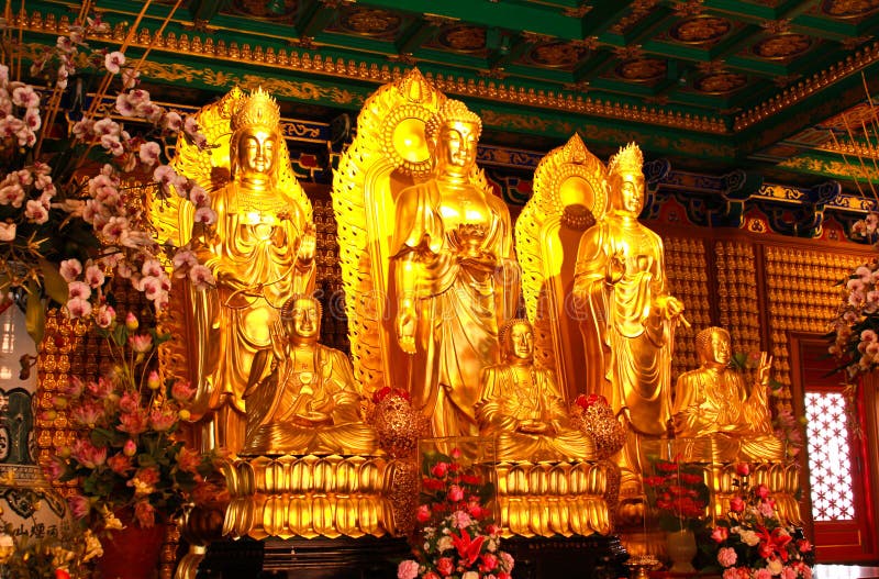 Golden Buddha Statue in Chinese Temple Stock Photo - Image of buddhist ...