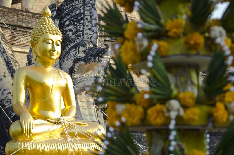 The Golden Buddha at Phu Salao Temple, Pakse, Laos. Stock Image - Image ...
