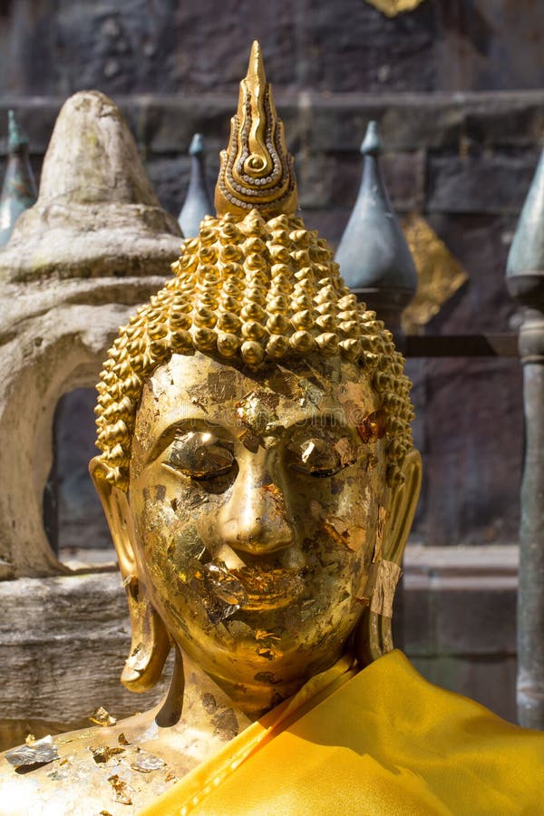 Buddha Statue Remains in Sepia Stock Photo - Image of close, isolated ...