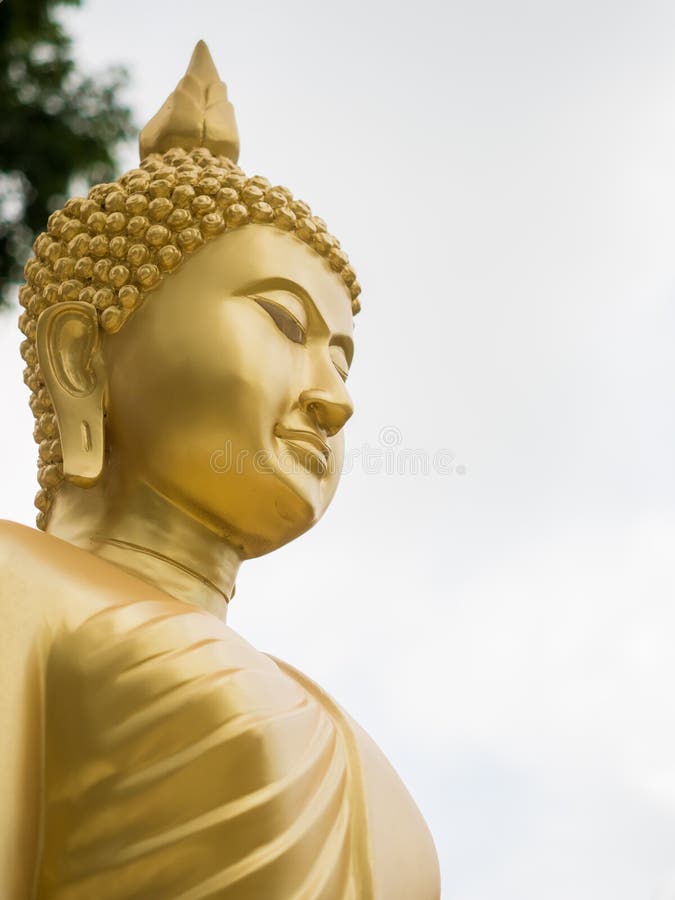 Golden buddha statue. stock image. Image of ancient, oriental - 79797121