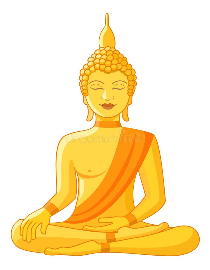 Golden Buddha Statue. 3D. Buddha Polygonal Sculpture Isolated on White ...
