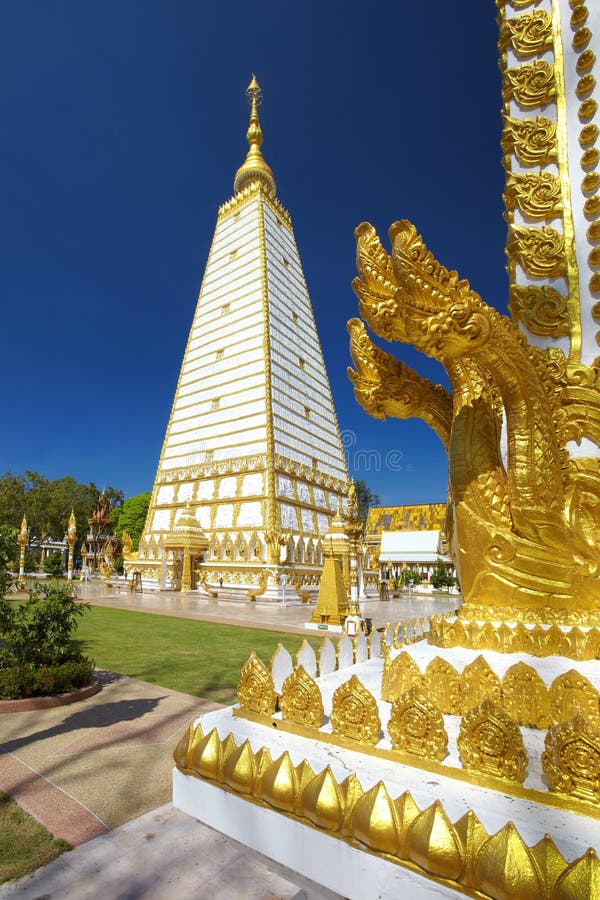 Golden Buddhism Tower with Modern Tall Buildings Stock Photo - Image of ...