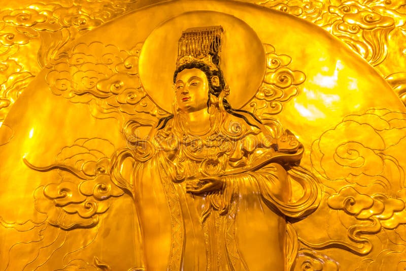 Golden Budhha in the Temple of the Bazaar of Shanghai Editorial Stock ...