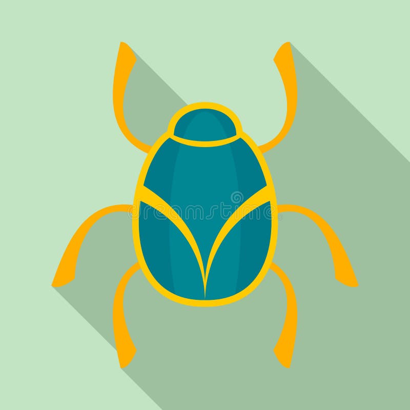 Golden Bug Icon, Flat Style Stock Vector - Illustration of creature ...