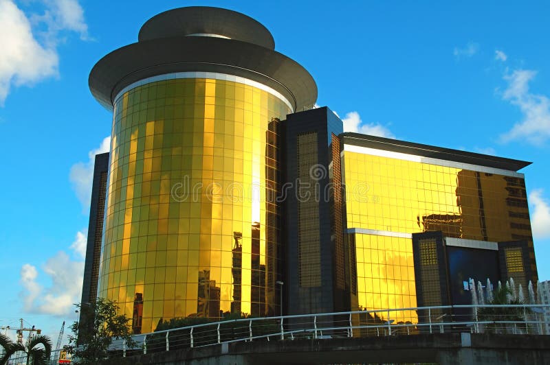 Golden building stock image. Image of city, industrial - 3106919