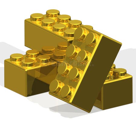 Golden Building Blocks stock illustration. Illustration of bountiful ...